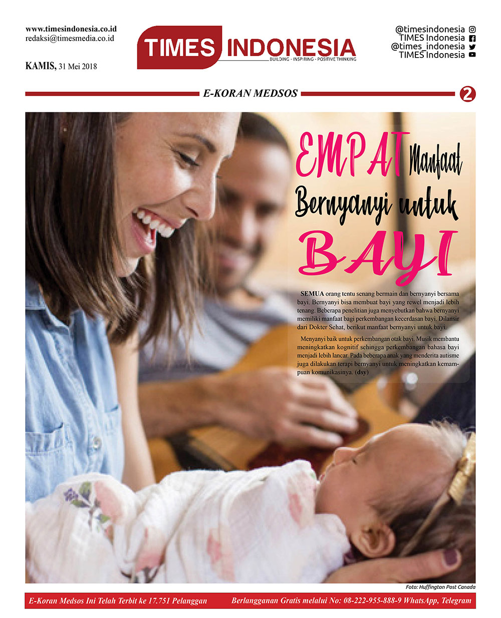 Edisi Kamis, 31 Mei 2018 - TIMES Indonesia