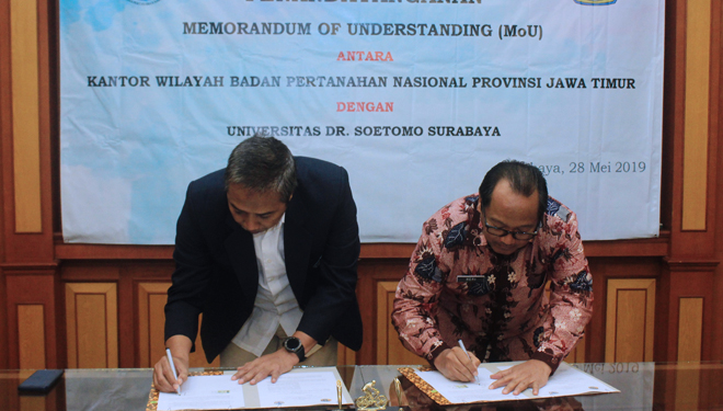 Unitomo - Kanwil BPN Jatim Teken MoU Perluas Program Teknis Geomatika ...