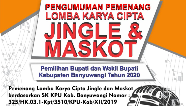 Ini Pemenang Cipta Karya Jingle dan Maskot KPU pada Pilbup Banyuwangi 2020 - TIMES Indonesia