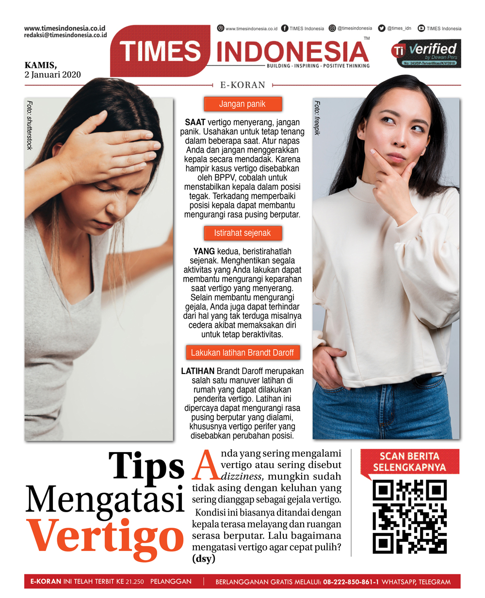 Tips Mengatasi Vertigo dengan Mudah dan Tepat - TIMES Indonesia