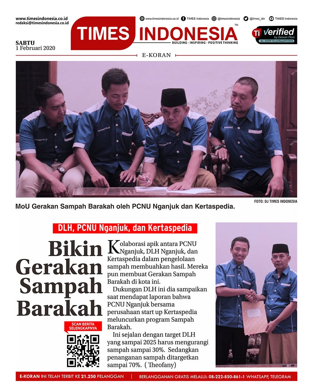 Edisi Sabtu, 1 Februari 2020: E-Koran Medsos. Bacaan Positif Masyarakat ...