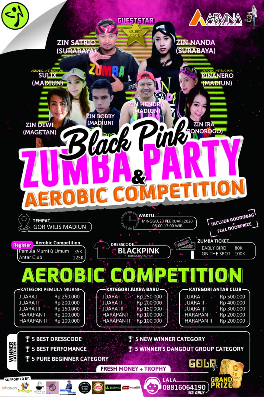 Bakal Heboh, Black Pink Zumba Party & Aerobic Competition di GOR Wilis ...