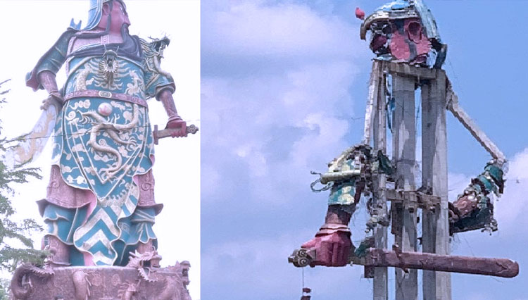 Patung Kongco KSB Tuban Runtuh, Suaranya Kagetkan Warga - TIMES Indonesia