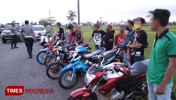 Polisi Amankan Puluhan Sepeda Motor Yang Dipakai Balapan Liar Di