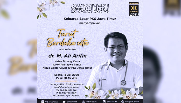 M Ali Arifin, Tenaga Kesehatan Sekaligus Kader PKS Jatim Meninggal ...