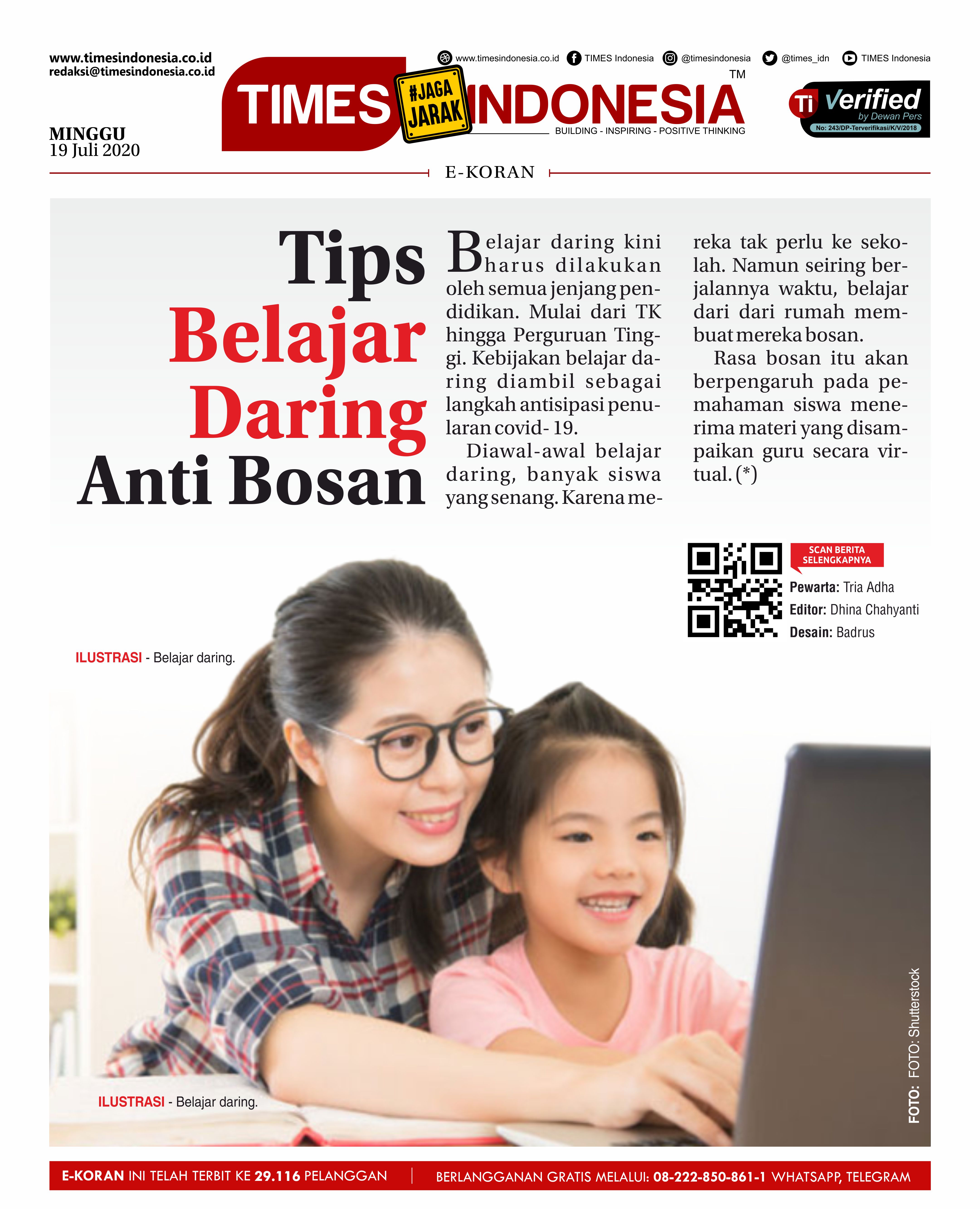 Edisi Minggu, 26 Juli 2020: E-Koran, Bacaan Positif Masyarakat 5.0 - TIMES Indonesia