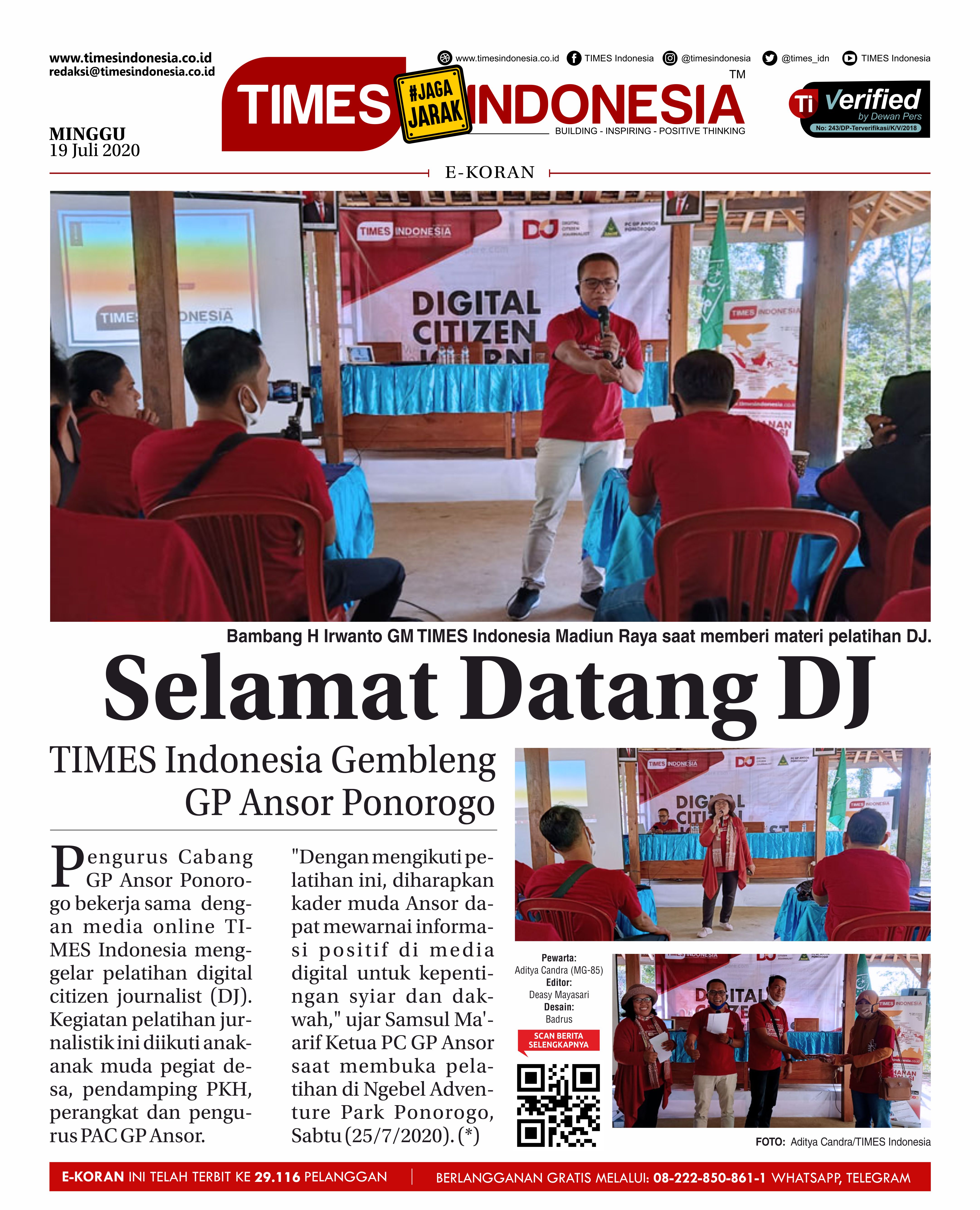Edisi Minggu, 26 Juli 2020: E-Koran, Bacaan Positif Masyarakat 5.0 - TIMES Indonesia