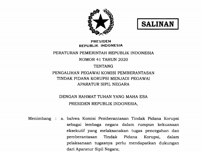 Pp Nomor 41 Tahun 2020 Tidak Mengurangi Independensi Kpk Times Indonesia
