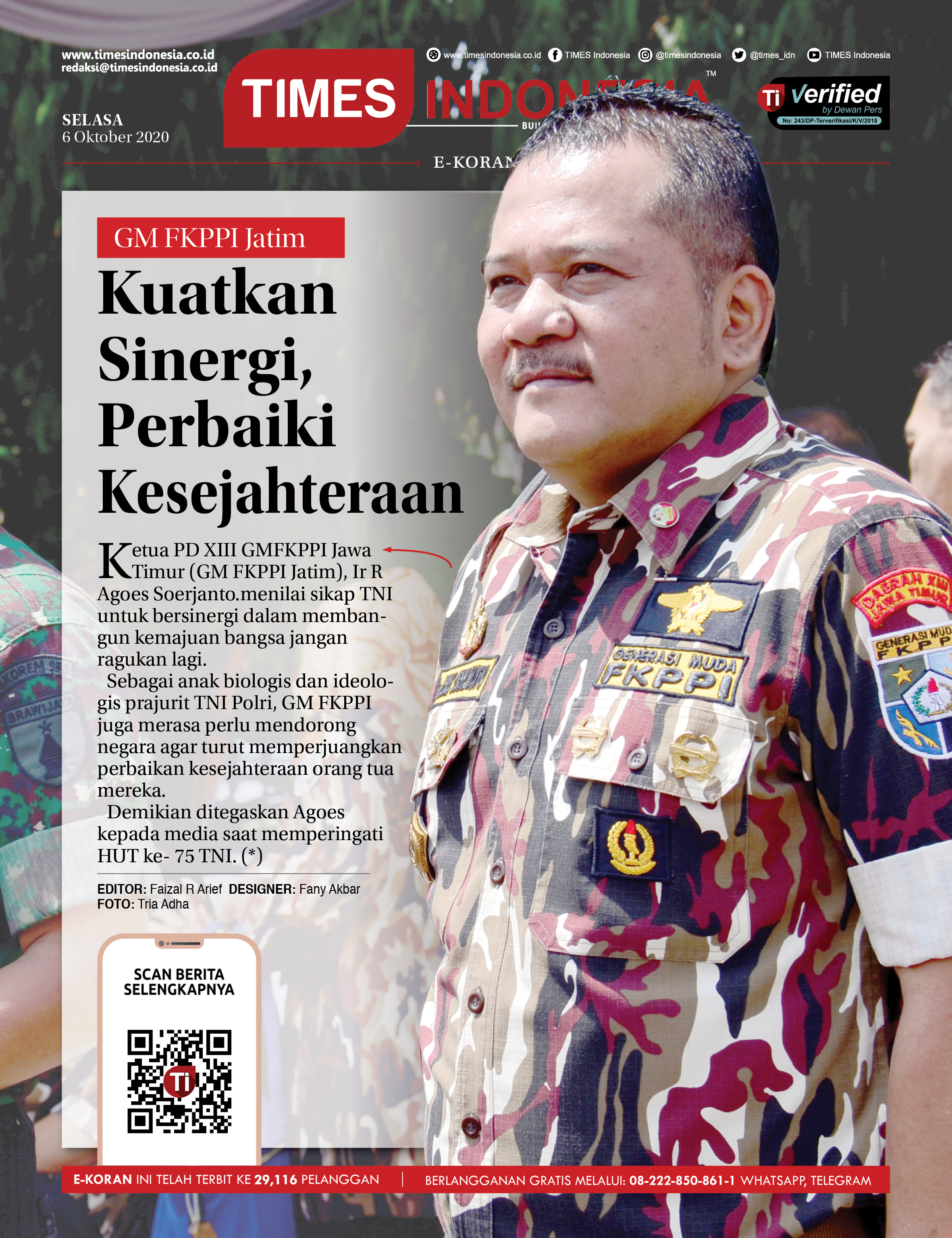 GM FKPPI Jatim: Kuatkan Sinergi, Perbaiki Kesejahteraan Prajurit TNI - TIMES Indonesia