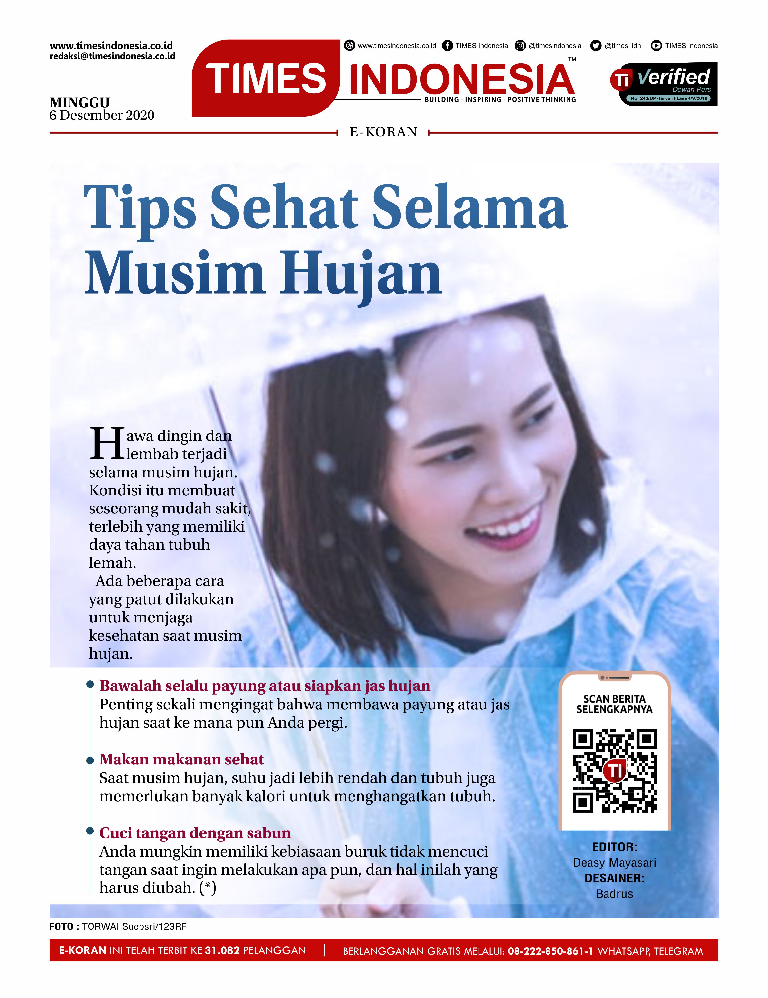 Edisi Minggu, 06 Desember 2020: E-Koran, Bacaan Positif Masyarakat 5.0 - TIMES Indonesia