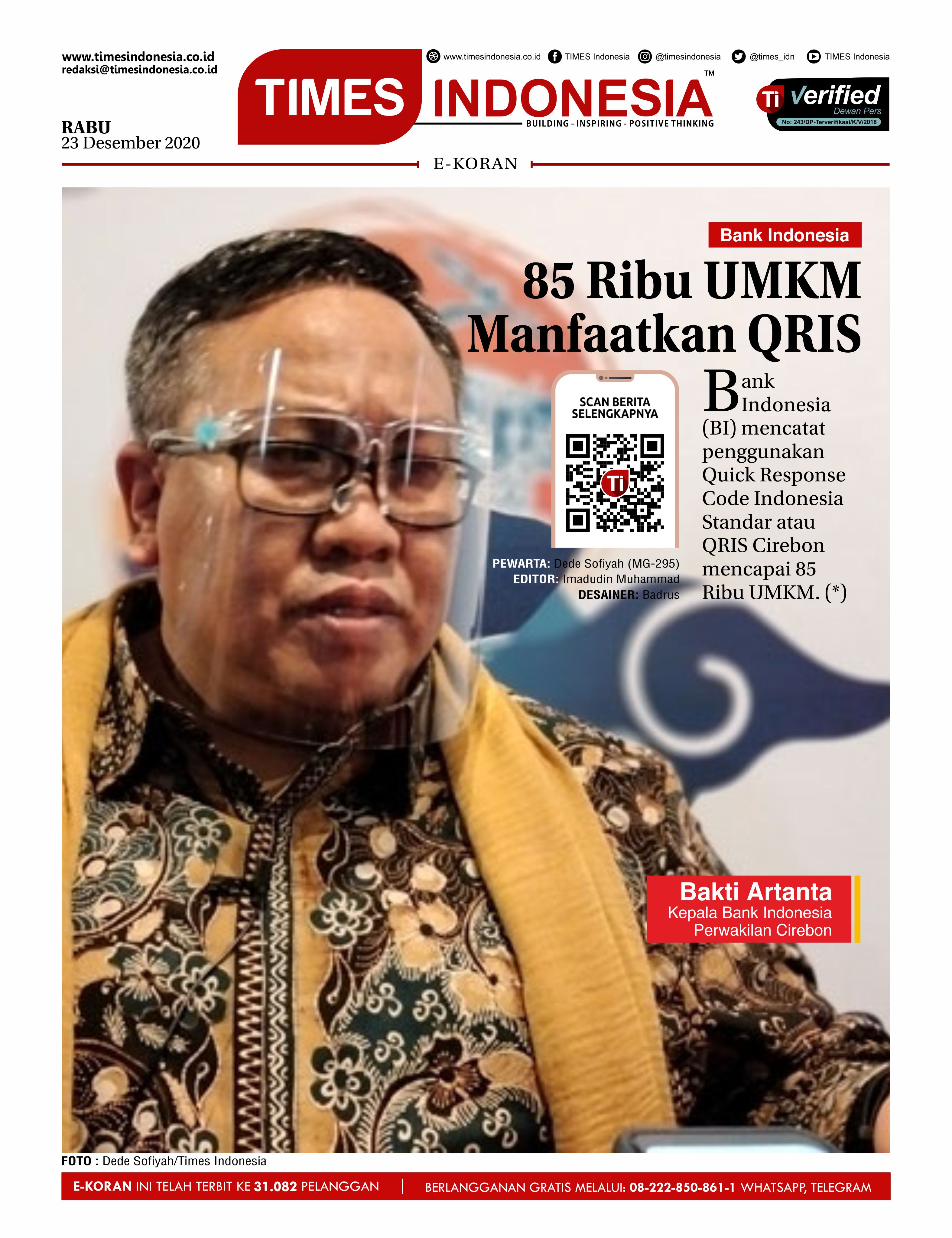 Edisi Rabu, 23 Desember 2020: E-Koran, Bacaan Positif Masyarakat 5.0 - TIMES Indonesia