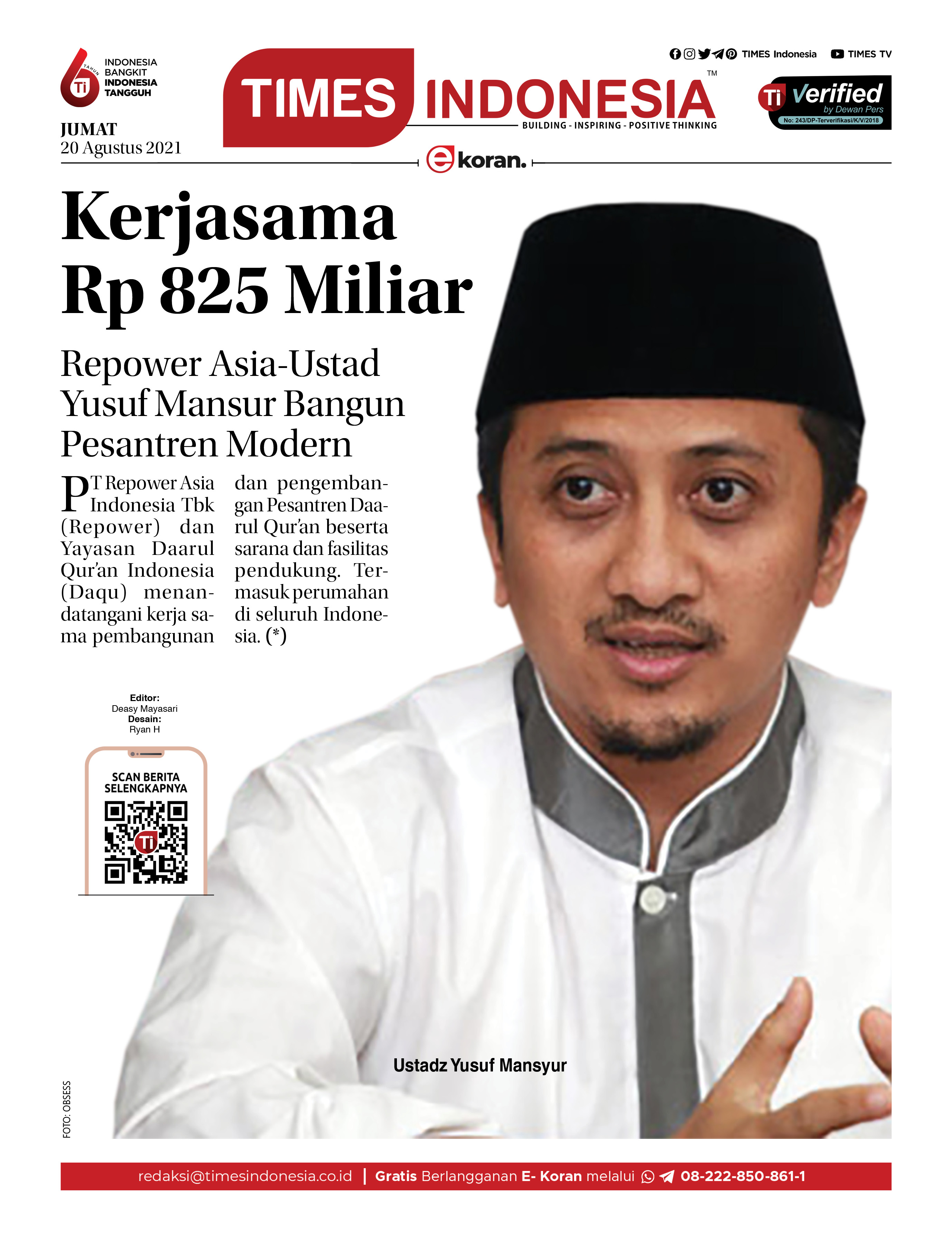 Edisi Jumat, 20 Agustus 2021: E-Koran, Bacaan Positif Masyarakat 5.0 - TIMES Indonesia