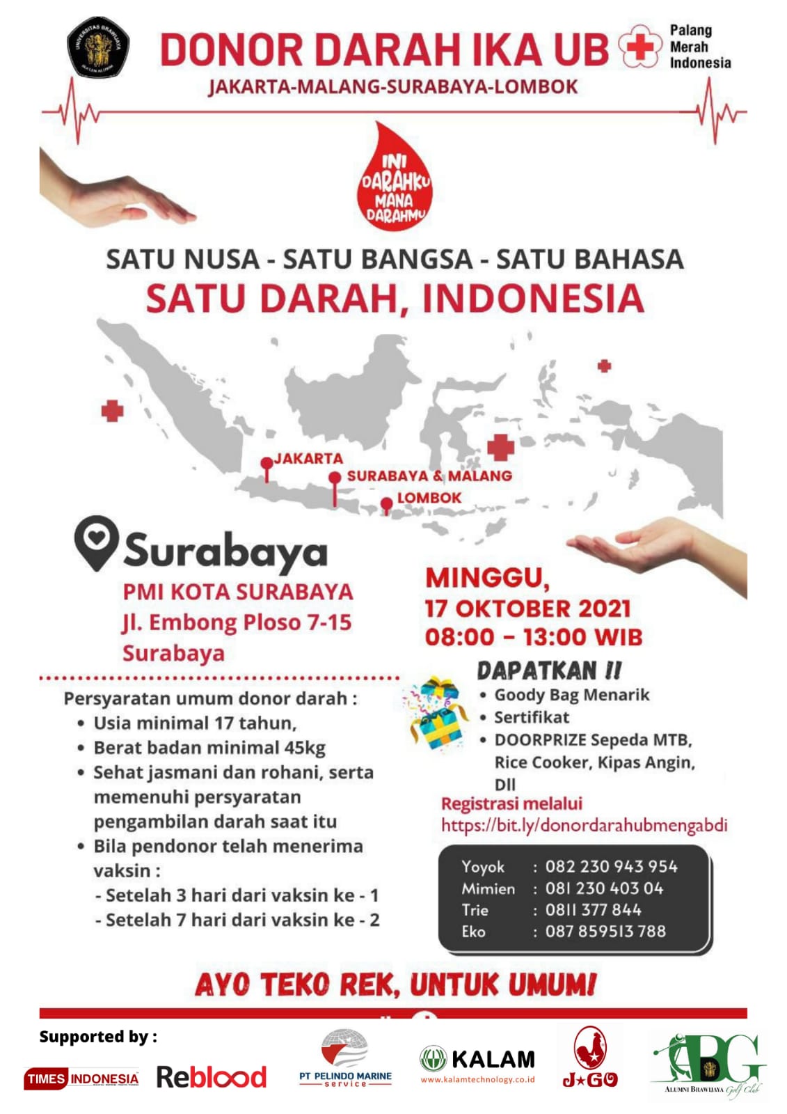 Besok Terakhir, Yuk Daftar Donor Darah IKA UB Jatim - TIMES Indonesia